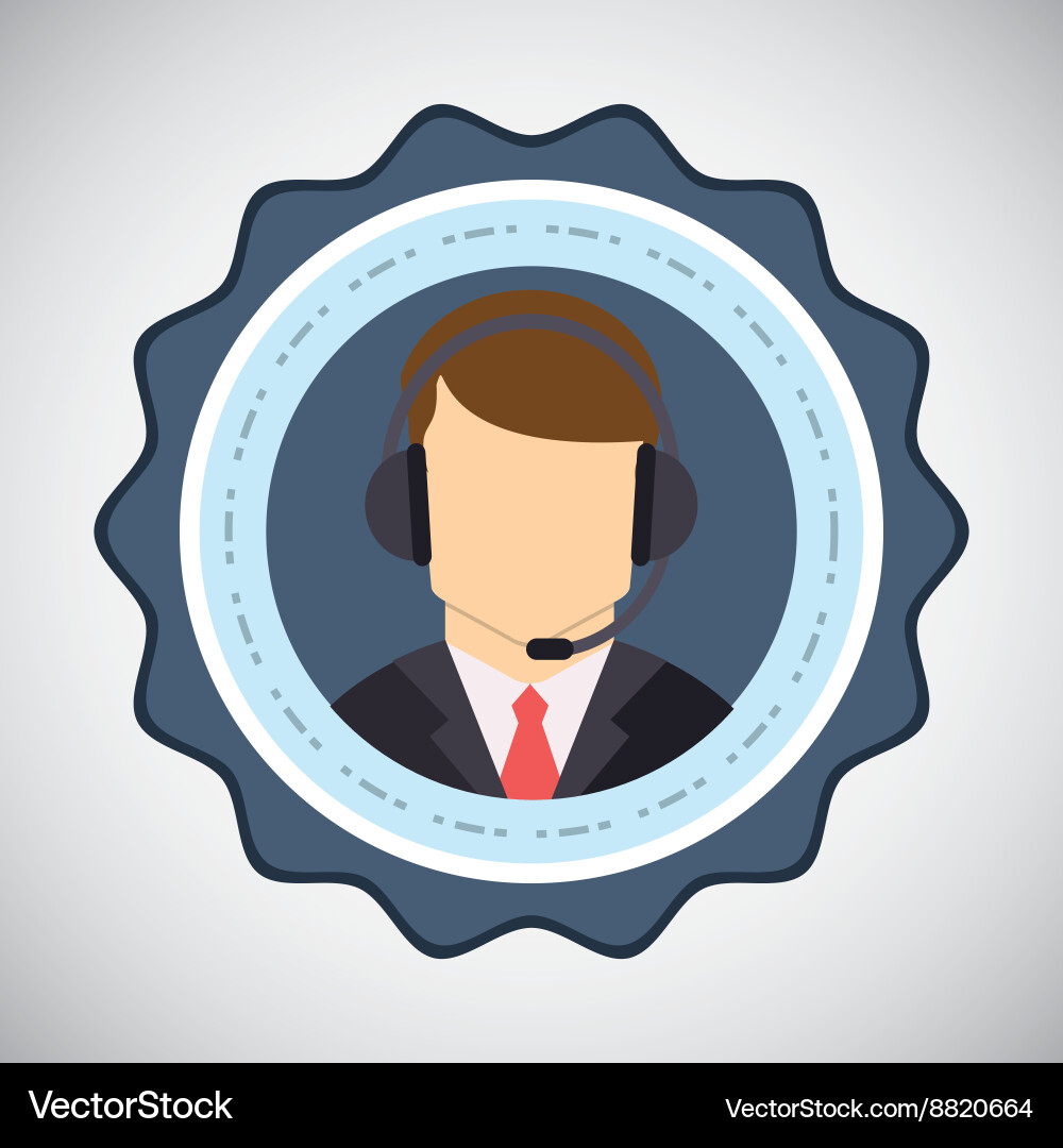 Call center design customer service icon flat Vector Image