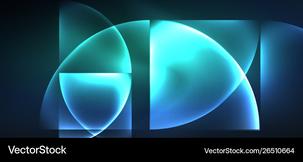 Colorful blue neon shape round triangle in modern Vector Image