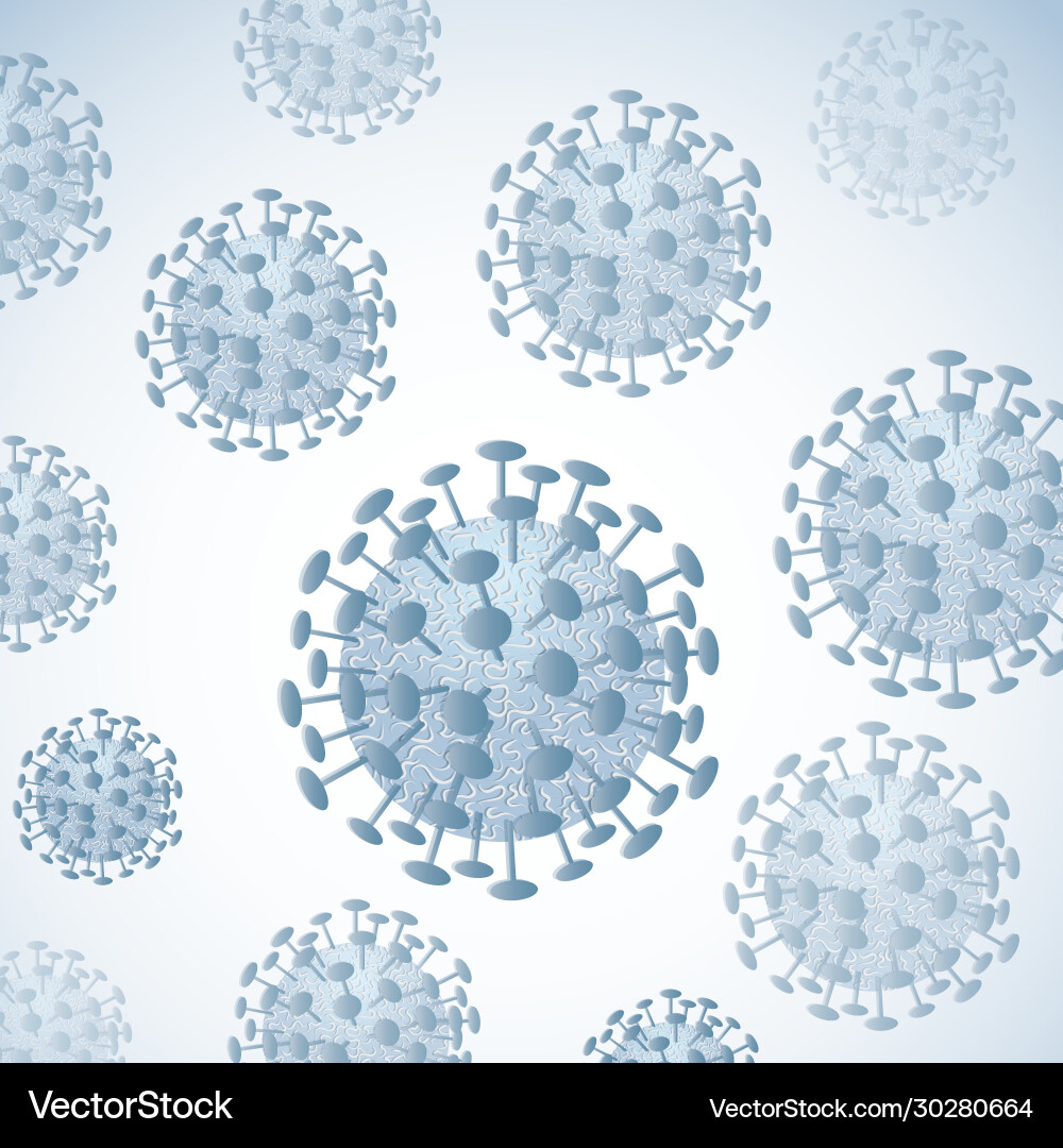 Coronavirus cells background covid-19 Royalty Free Vector