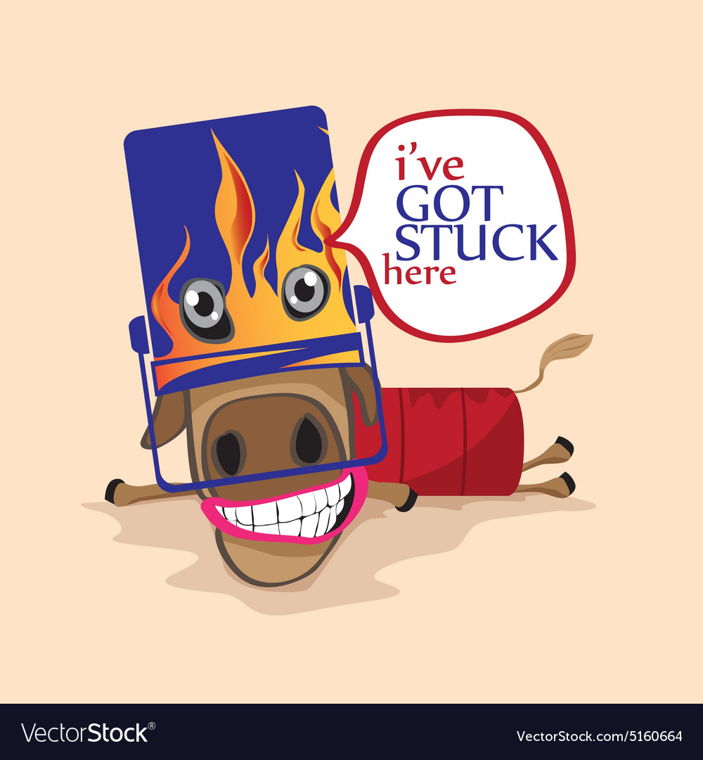 Horse Got Stuck Royalty Free Vector Image - VectorStock Horse Got Stuck Royalty Free Vector Image - VectorStock