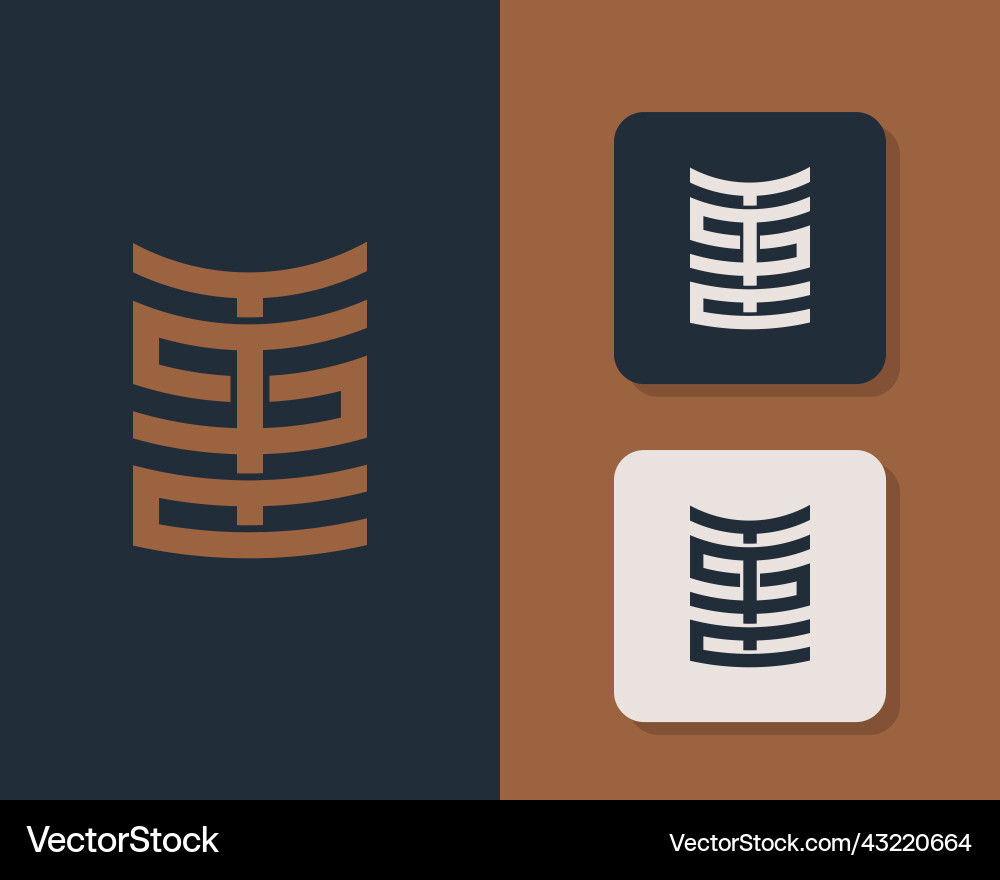 Letters t s and c or tsc line logo design linear Vector Image