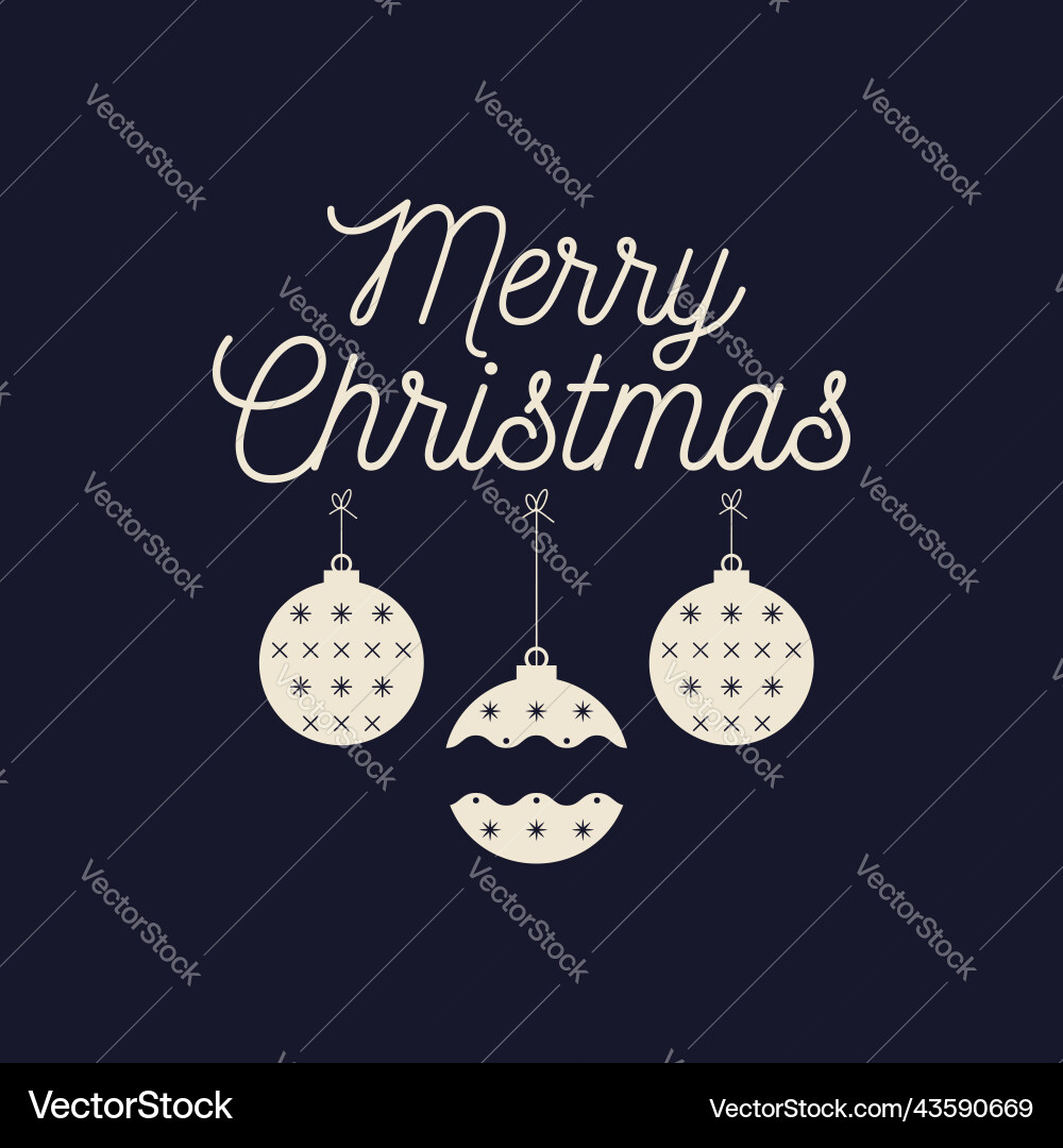 Christmas lettering design on dark background Vector Image