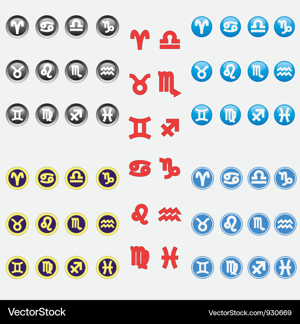 Horoscope icons Royalty Free Vector Image - VectorStock