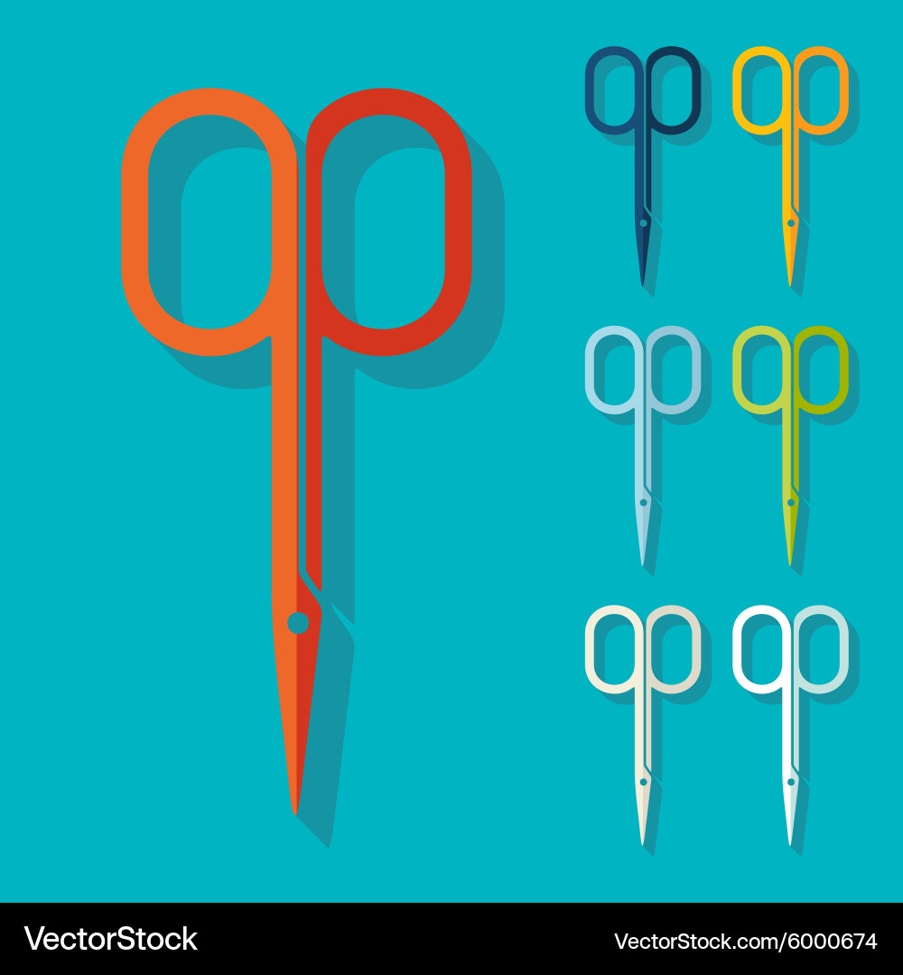 Flat design nail scissors Royalty Free Vector Image