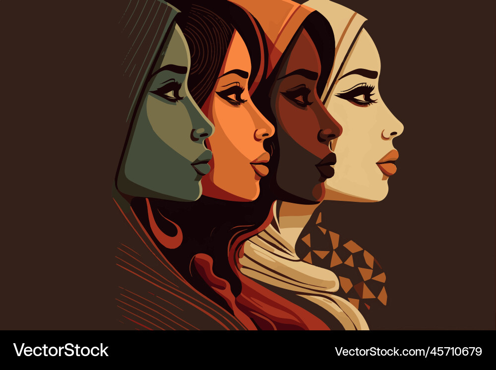 A group of women from different ethic backgrounds Vector Image