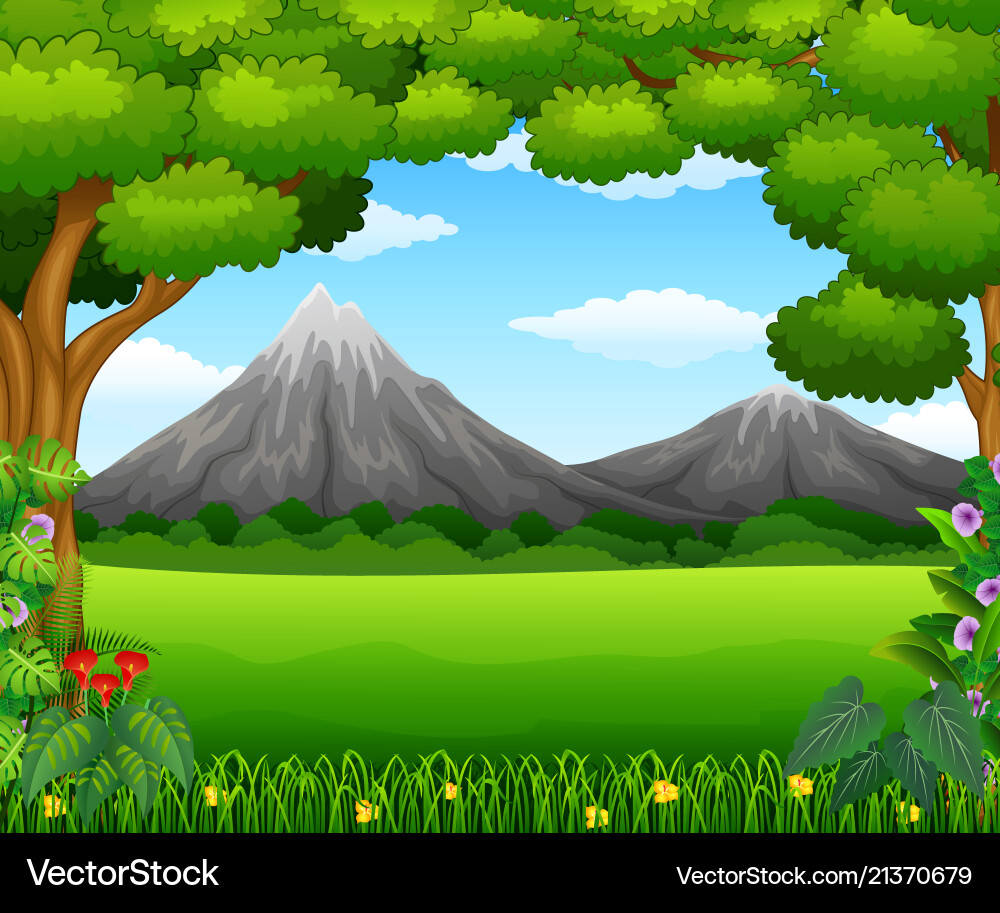 Beatiful mountain in forest Royalty Free Vector Image