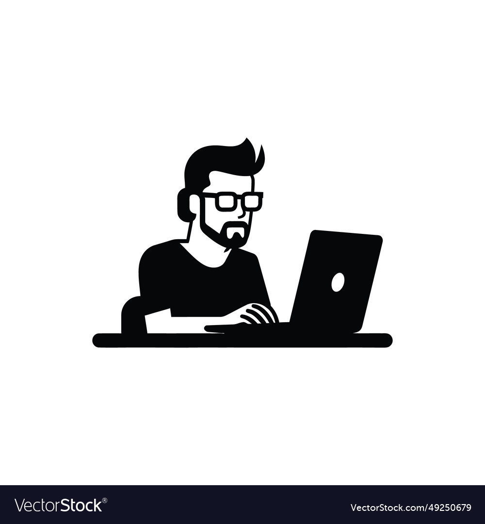 Computer programmer icon Royalty Free Vector Image