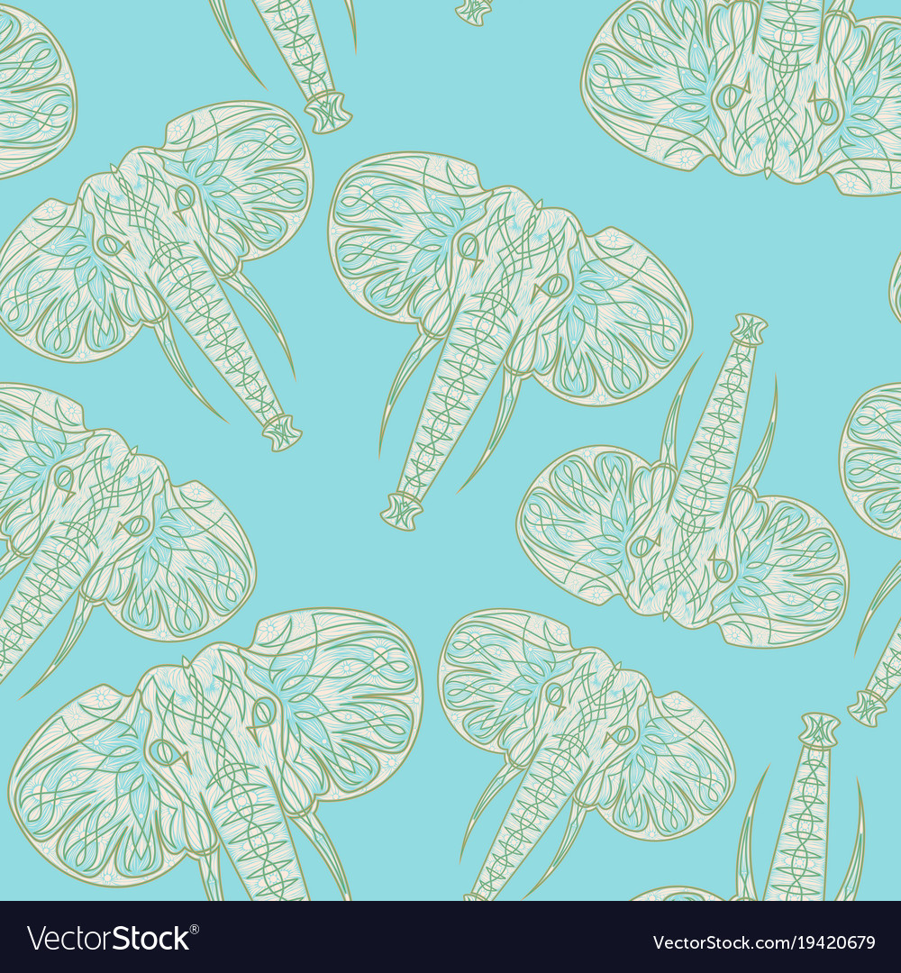 Cute elephants seamless pattern background Vector Image