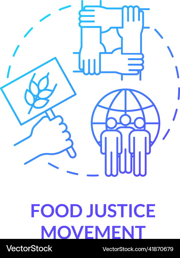 Food justice movement blue gradient concept icon Vector Image