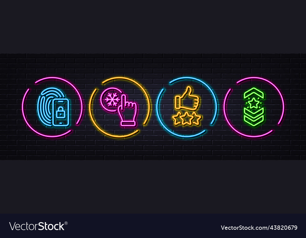 Freezing click rating stars and lock minimal line Vector Image