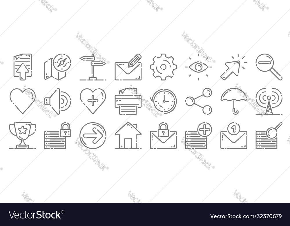 User interface line icons linear set quality line Vector Image