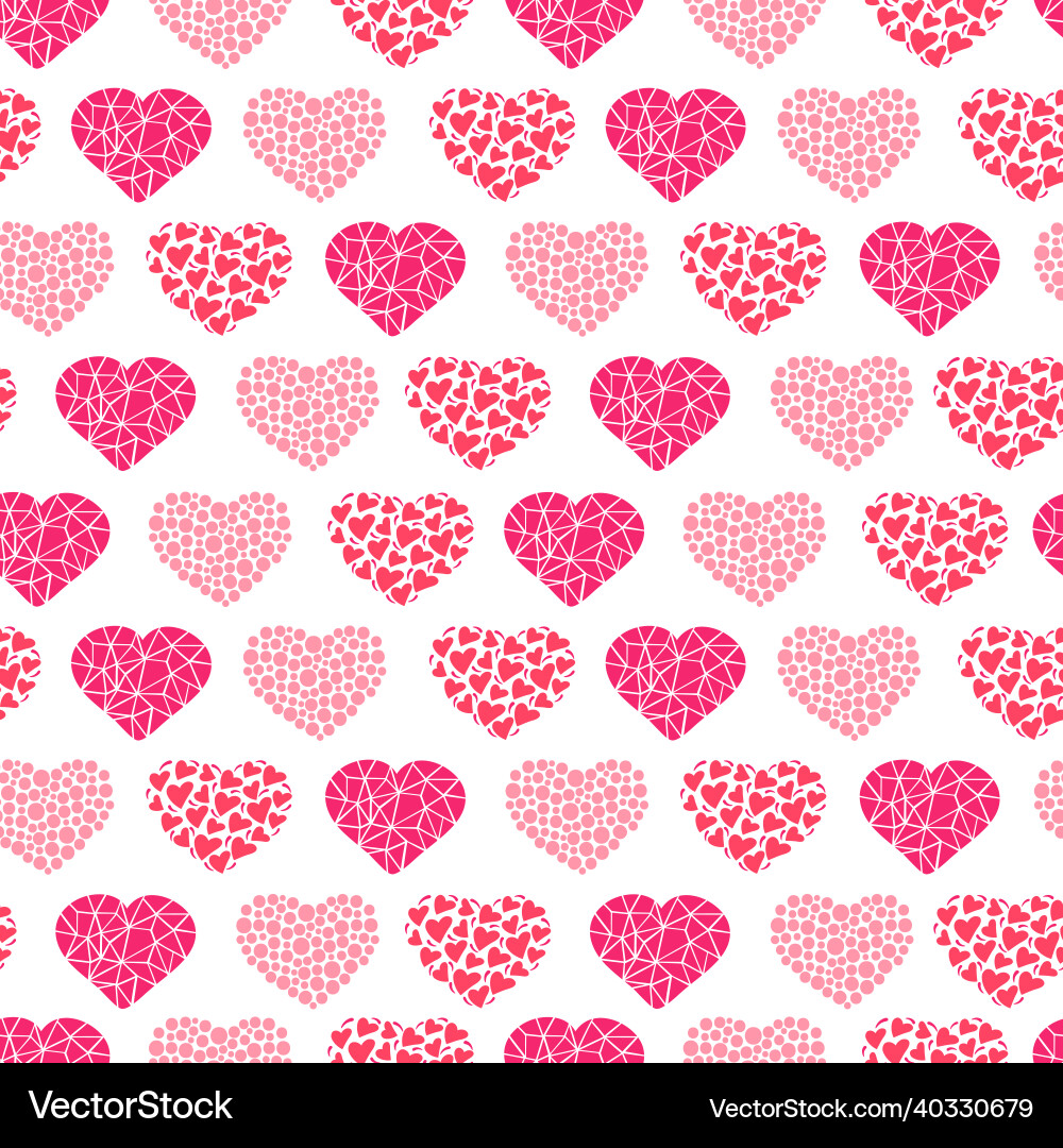 Valentines day hand drawn seamless pattern Vector Image