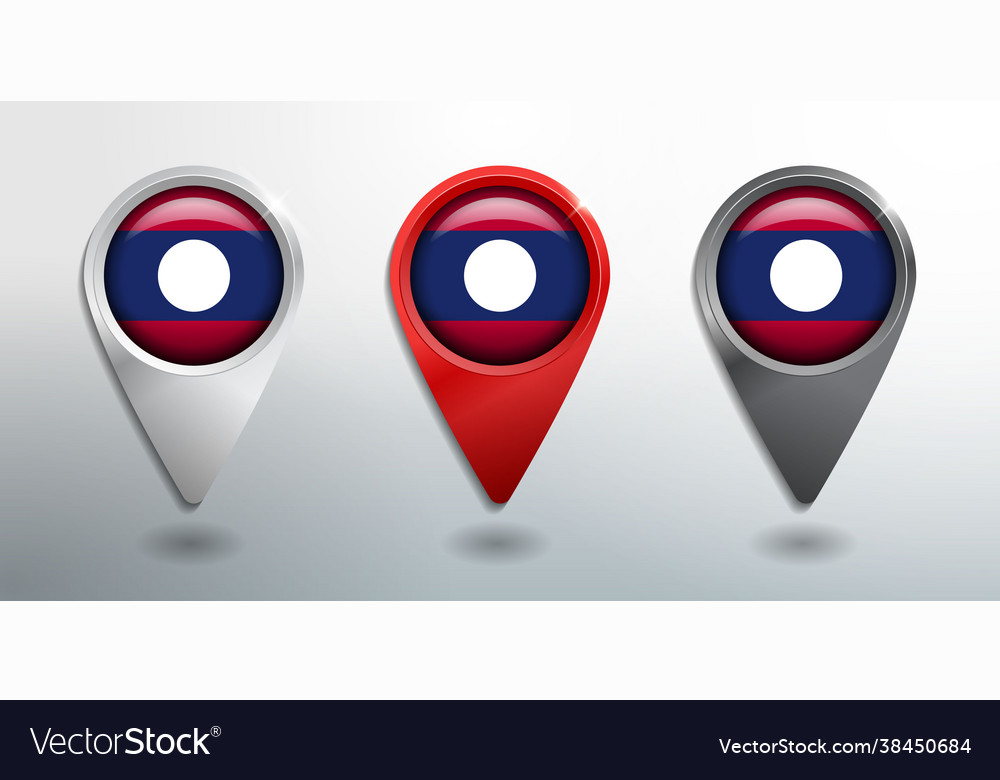 3d pointer tag and location marker with round Vector Image