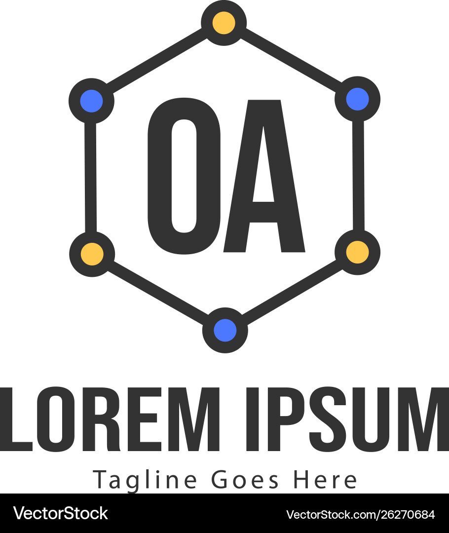 Initial oa logo template with modern frame Vector Image