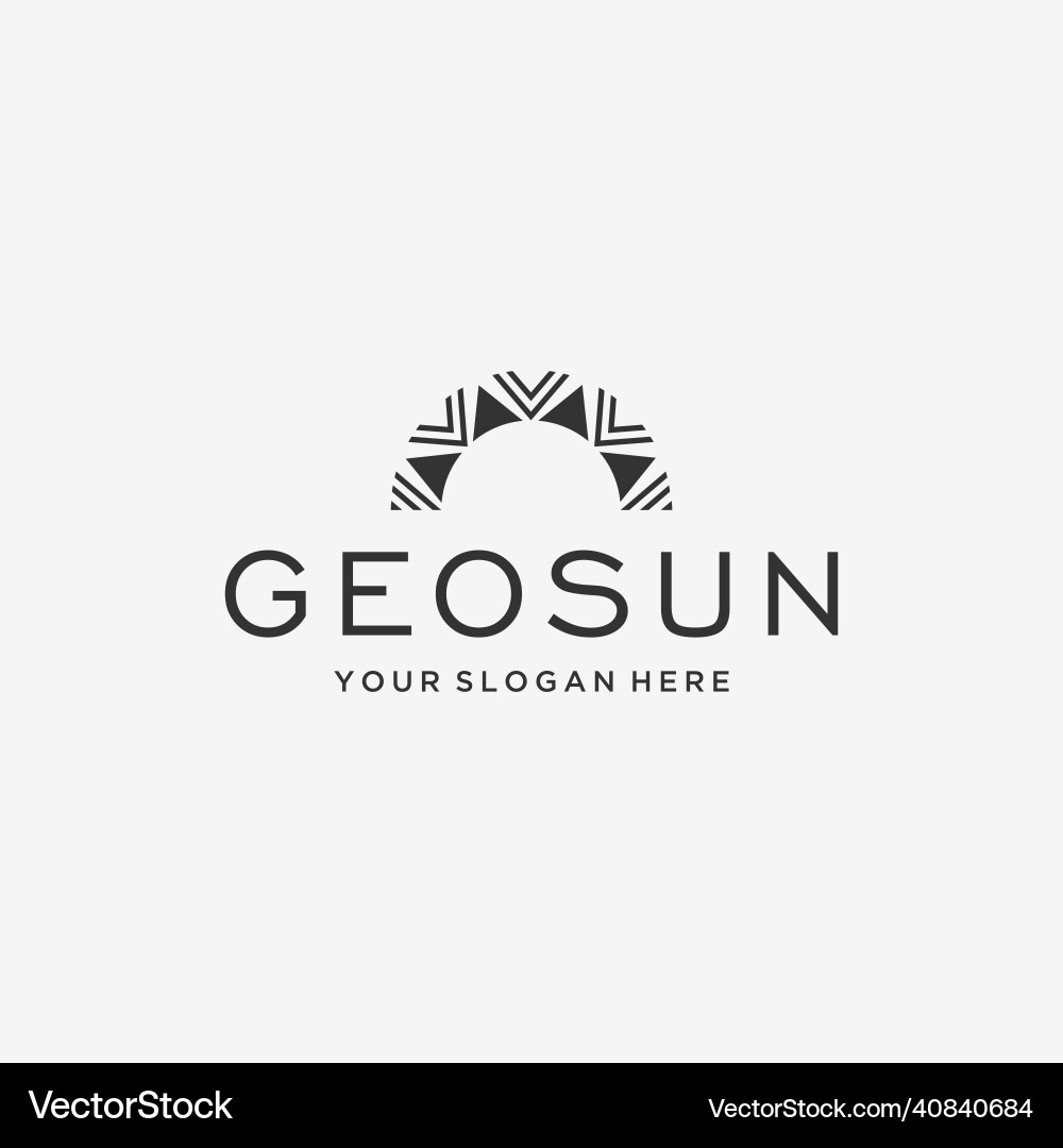 Minimalist geo sun black triangle four logo design