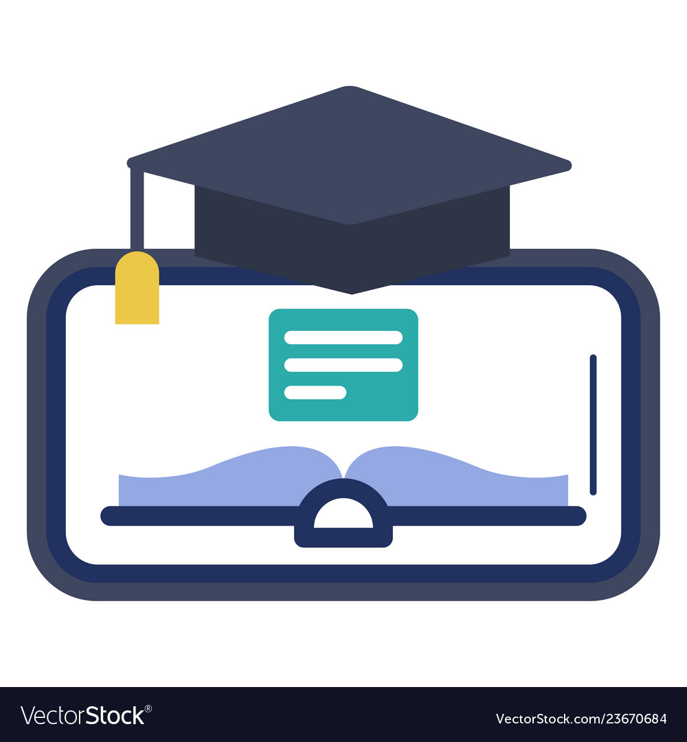 Mobile learning flat Royalty Free Vector Image