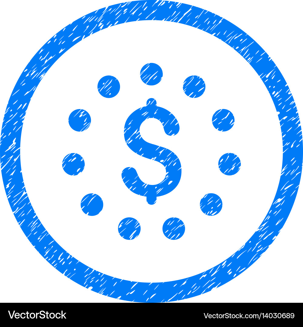 Dollar sign rounded grainy icon Royalty Free Vector Image