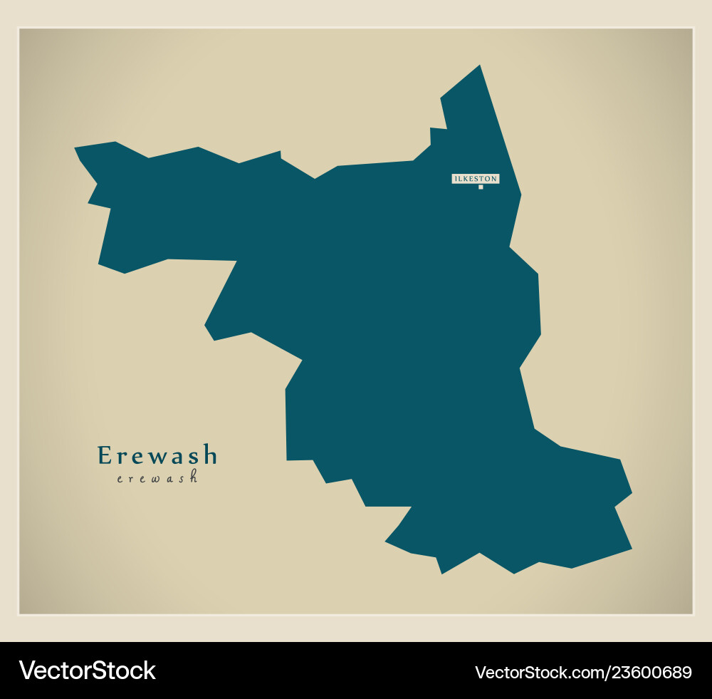 Modern map - erewash district uk Royalty Free Vector Image