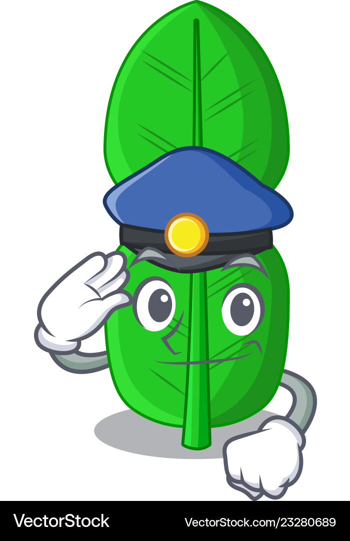 Police bergamot lime leaf isolated on mascot Vector Image