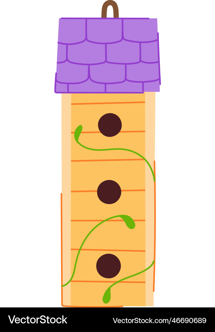 Tree bird house cartoon Royalty Free Vector Image