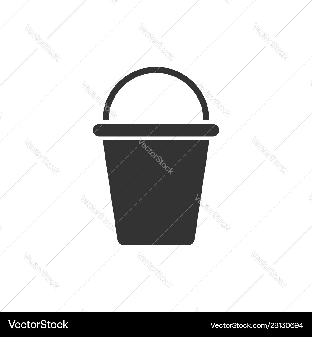 Bucket icon in flat style garbage pot on white Vector Image