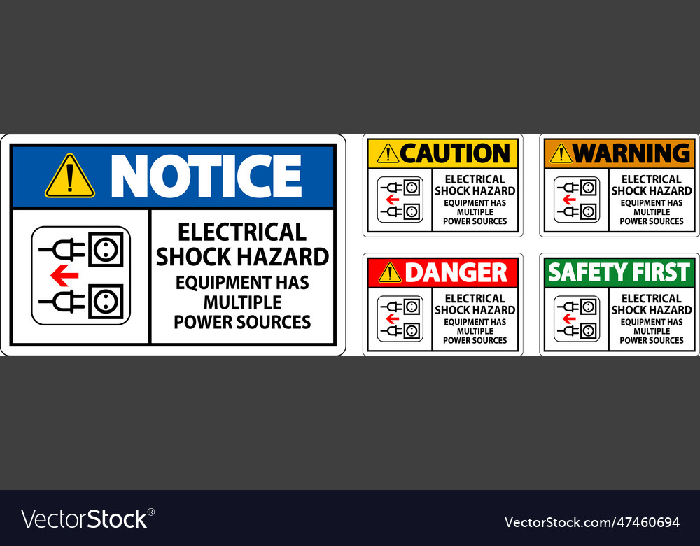 Danger sign electrical shock hazard equipment has Vector Image Danger sign electrical shock hazard equipment has Vector Image