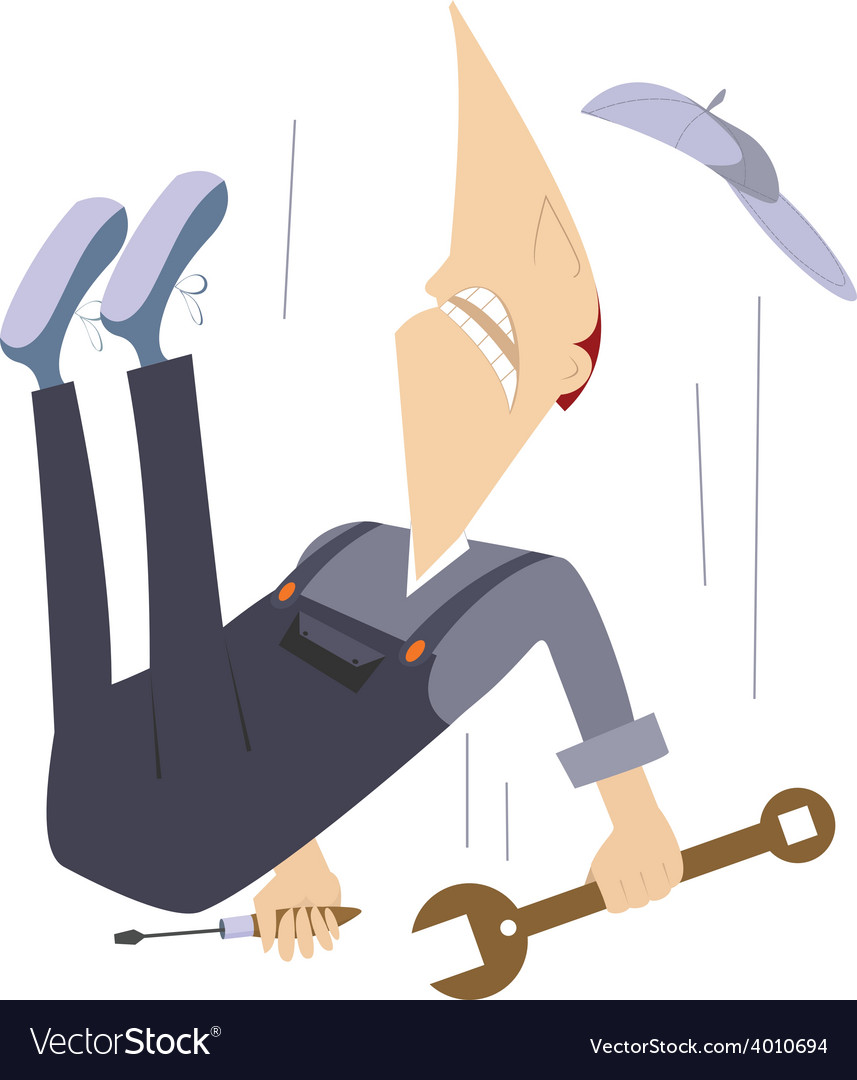 Falling worker Royalty Free Vector Image - VectorStock