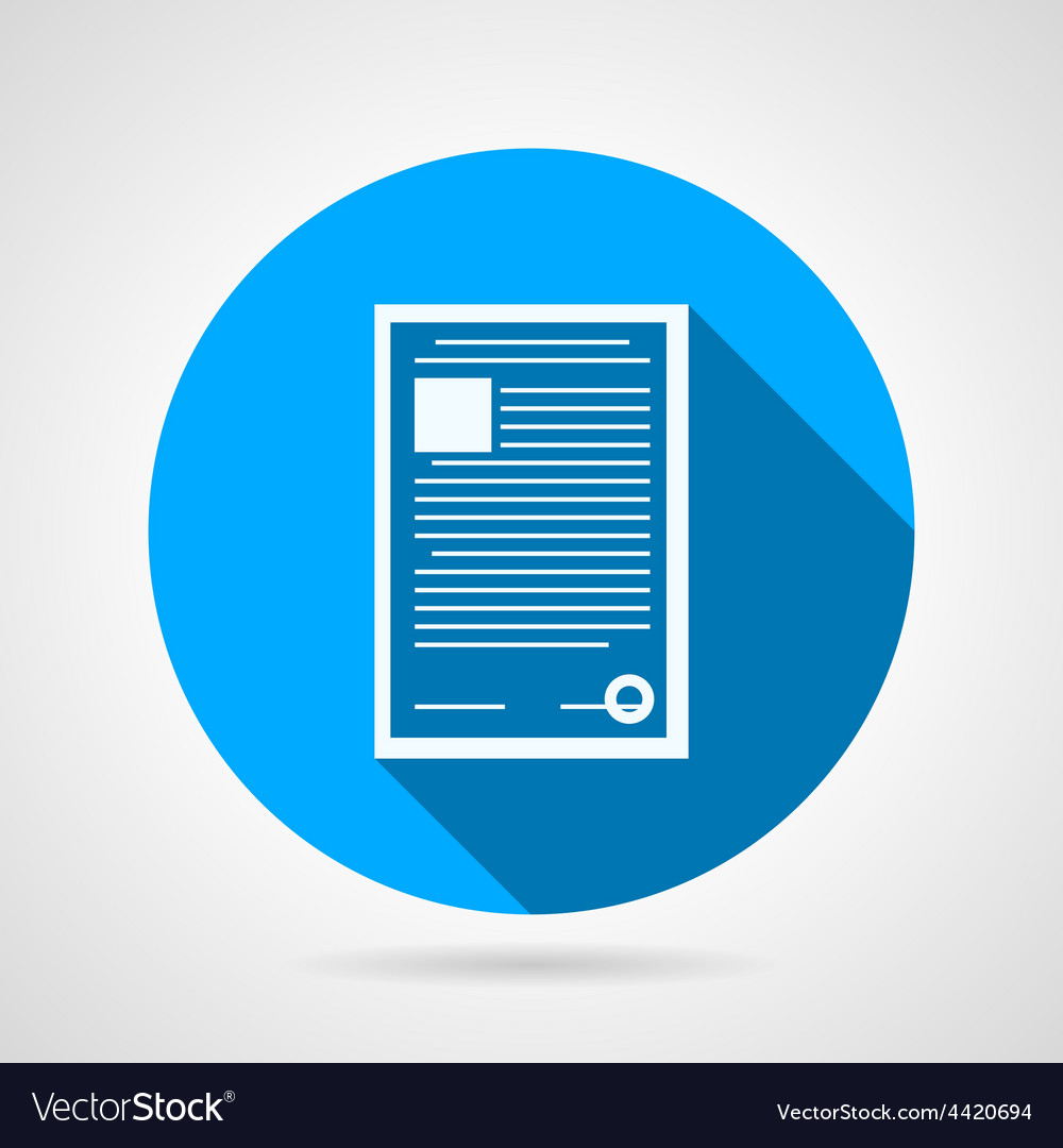 Flat round icon for document Royalty Free Vector Image