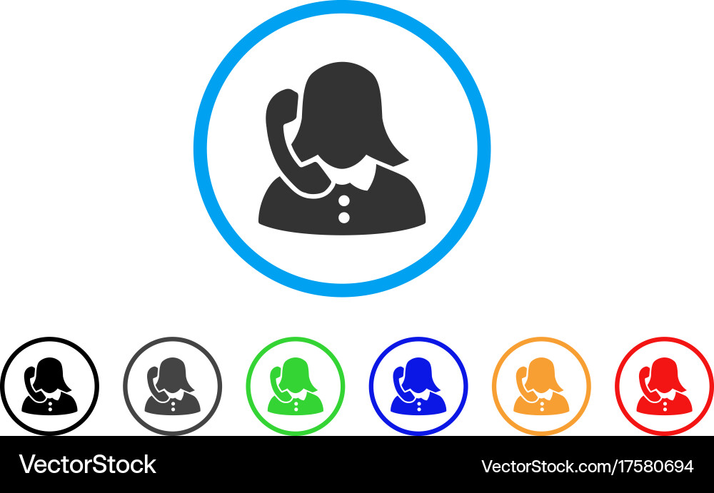 Phone support rounded icon Royalty Free Vector Image