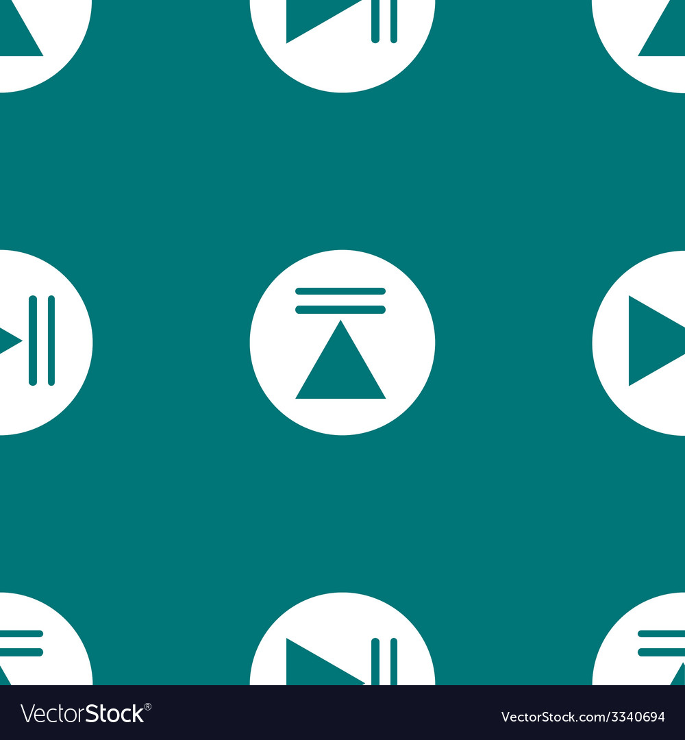 Play button web icon flat design seamless pattern Vector Image