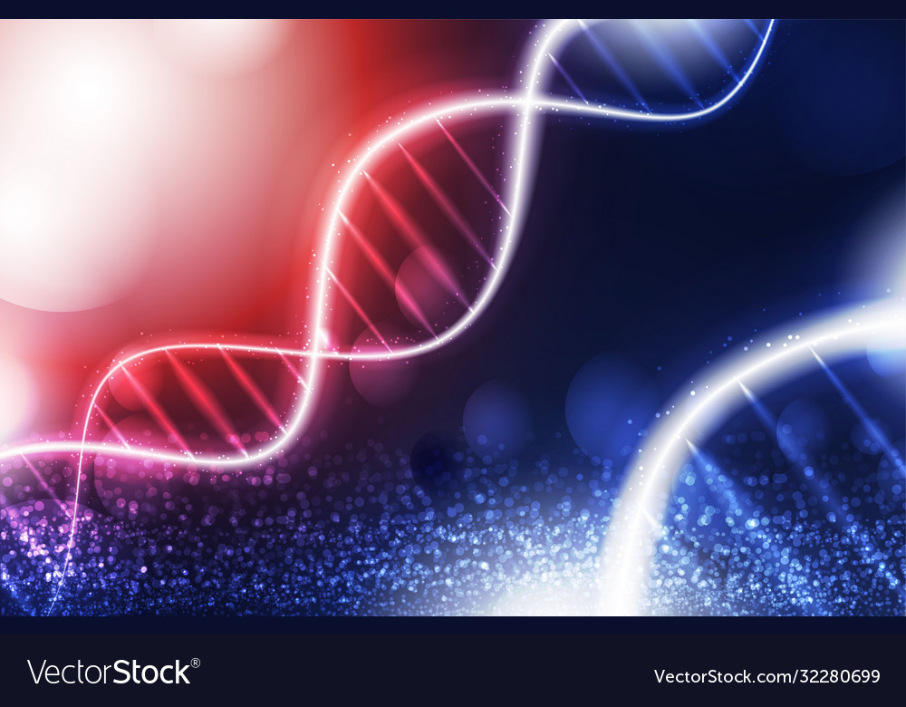 Dna Digital Sequence Code Structure With Glow Vector Image