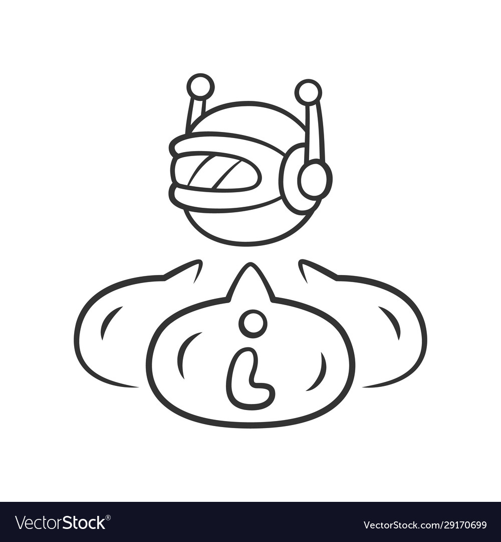 Informational bot linear icon robot virtual Vector Image