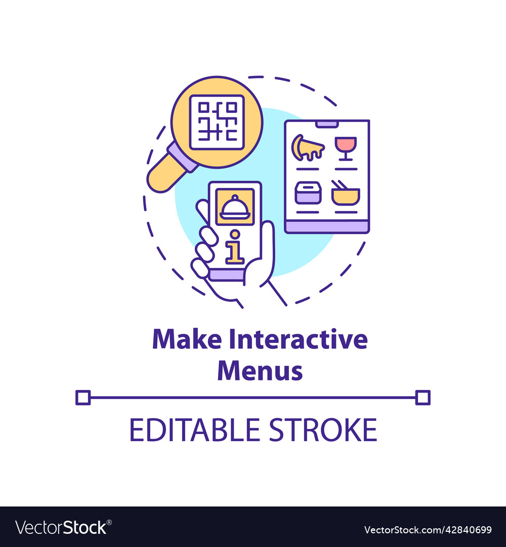 Make interactive menus concept icon Royalty Free Vector