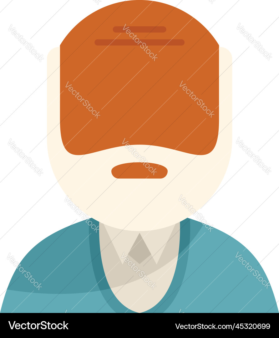Old man icon flat adult human Royalty Free Vector Image