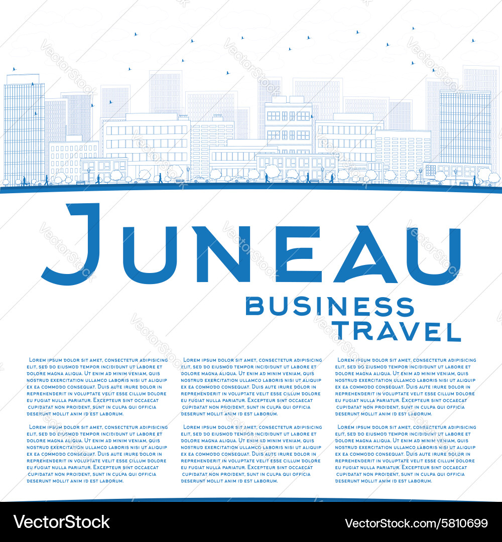 Outline Juneau Alaska Skyline Royalty Free Vector Image