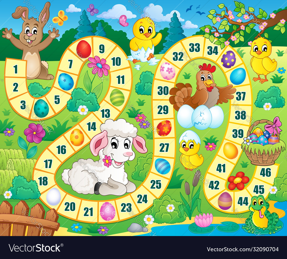 Board game image with easter theme 1 Royalty Free Vector