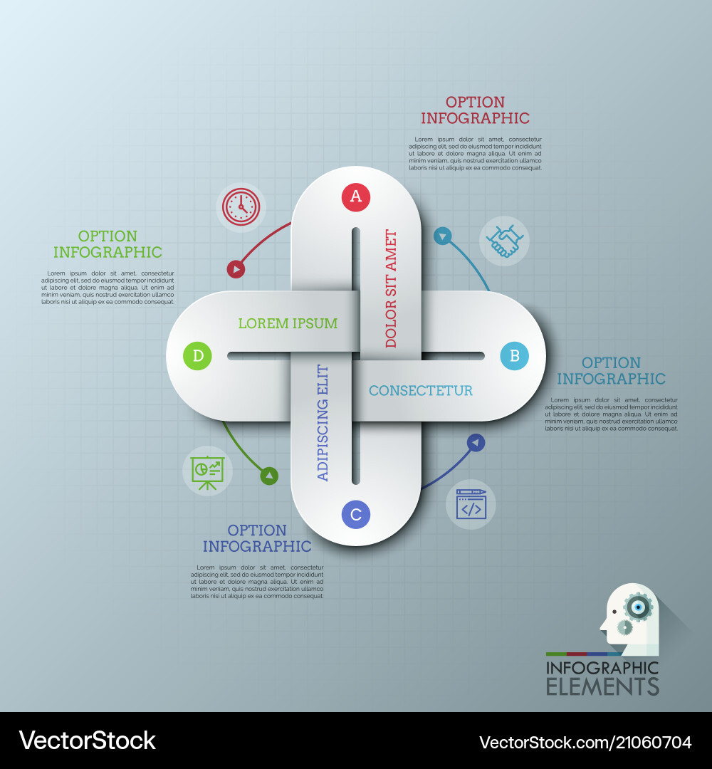 Creative infographic design template with 4 Vector Image
