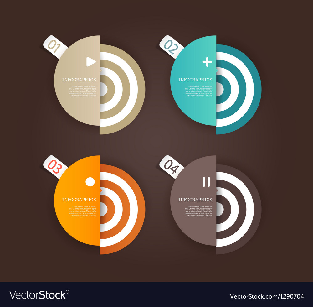 Four colored paper circles Royalty Free Vector Image Four colored paper circles Royalty Free Vector Image