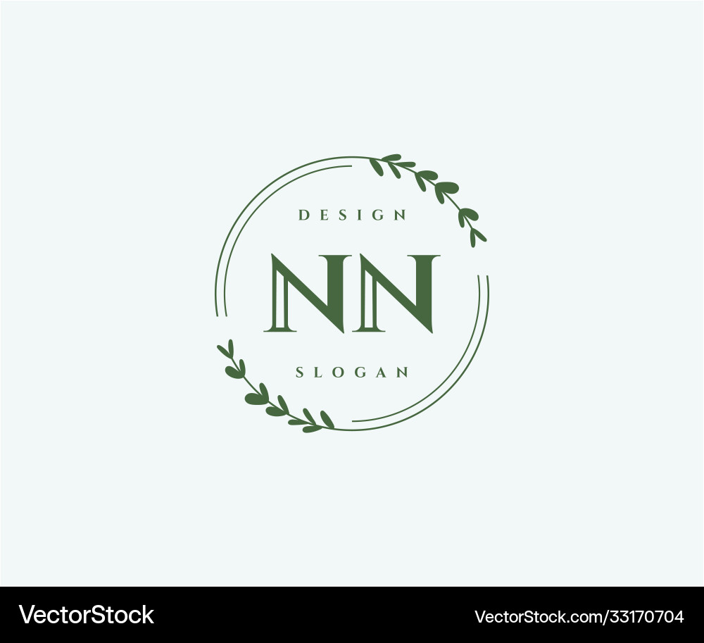 Initial nn beauty monogram and elegant logo design