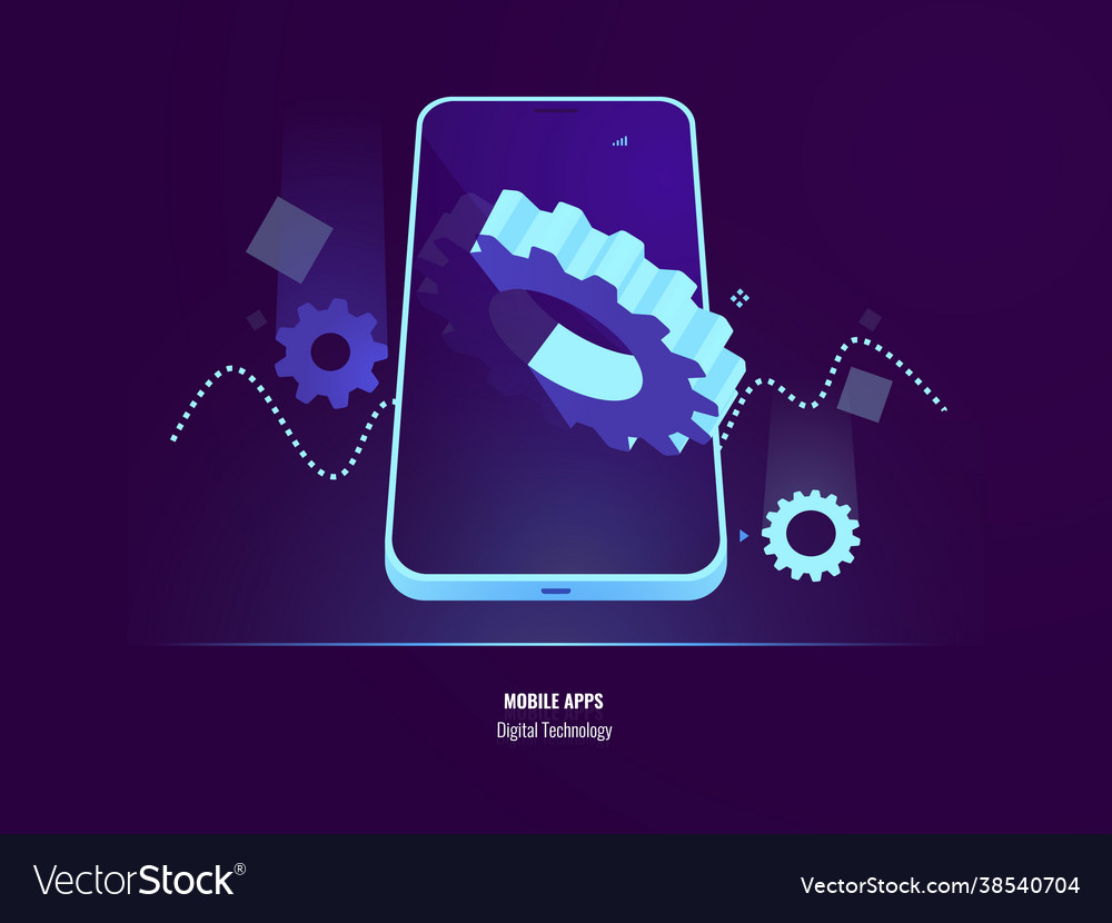 Mobile apps development application installing Vector Image