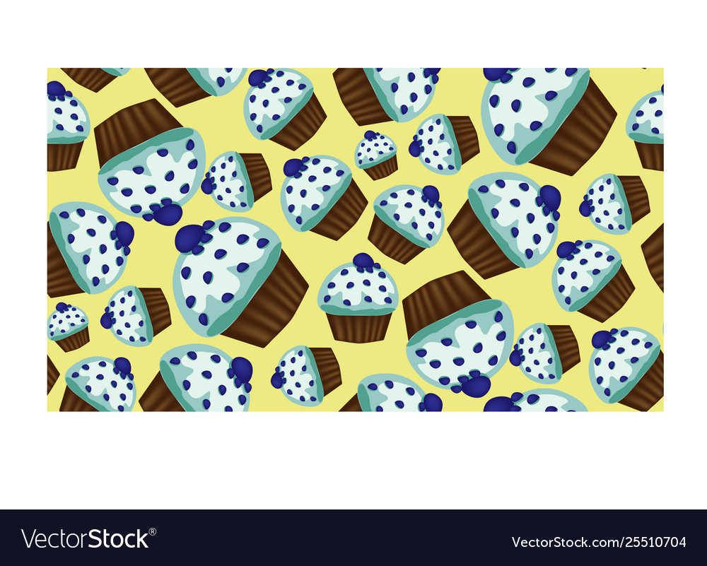 Seamless pattern appetizing cupcakes Royalty Free Vector