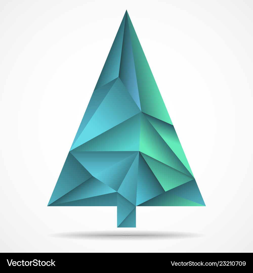 Abstract colorful christmas tree from triangles Vector Image