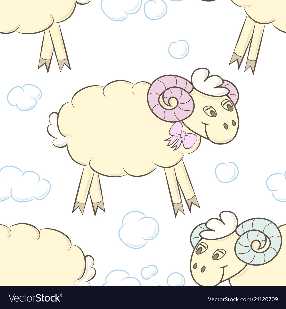 Seamless pattern background with sheep Royalty Free Vector