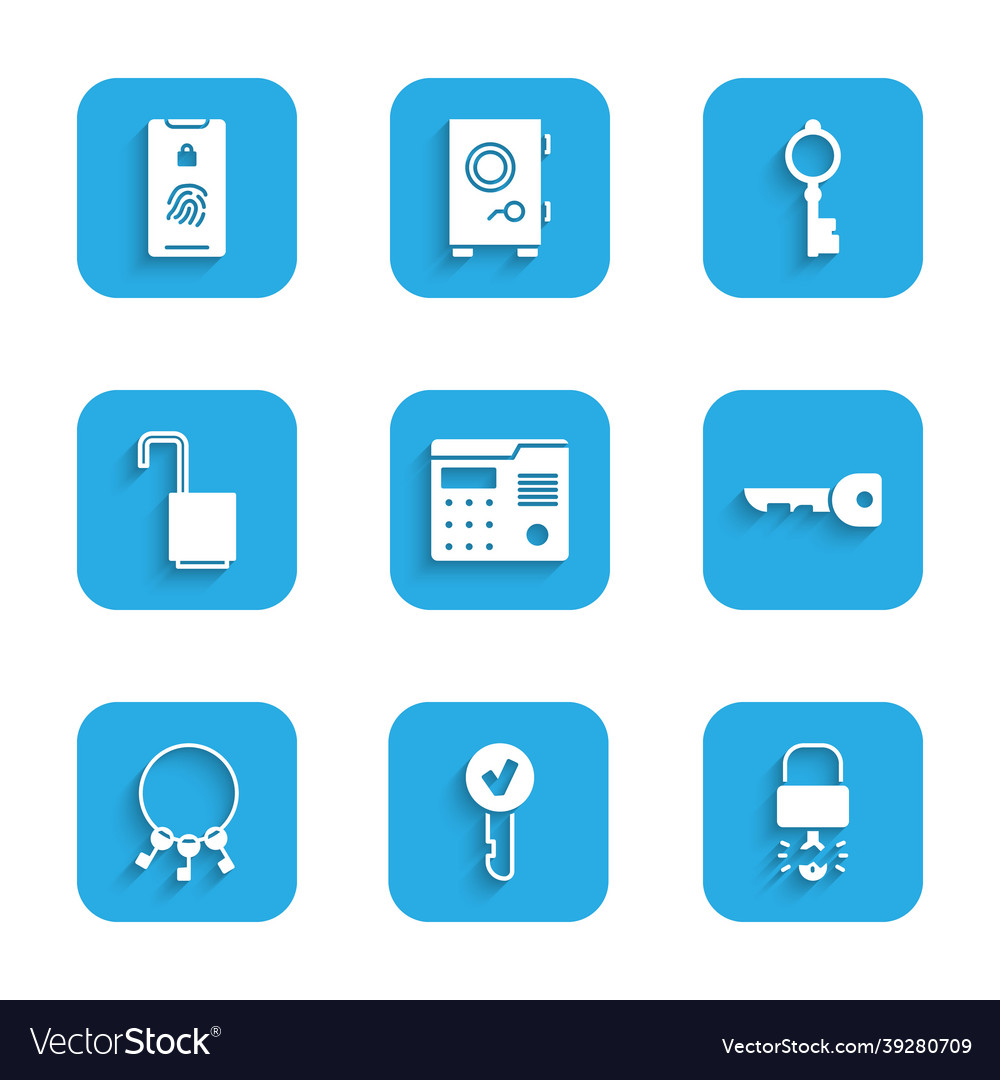Set house intercom system key broke inside Vector Image