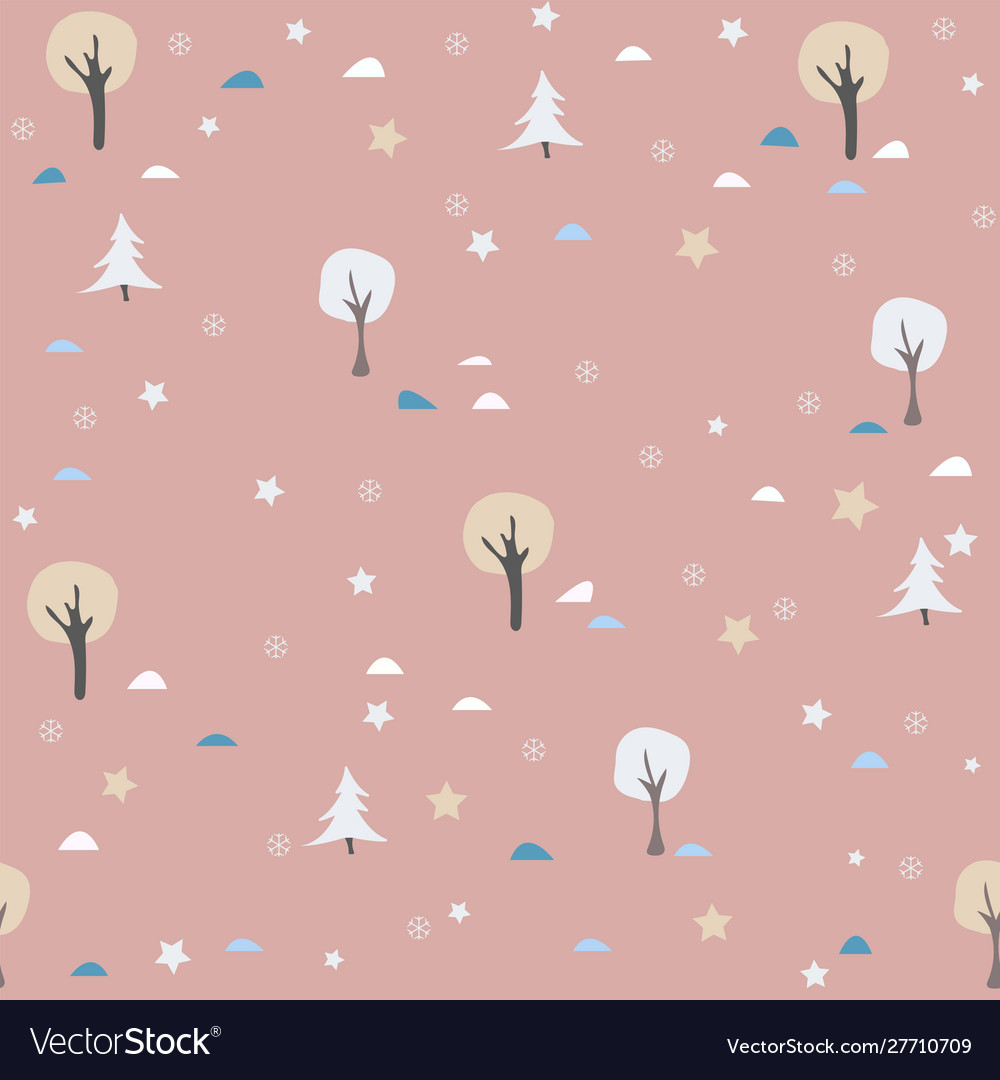 Small tree seamless pattern Royalty Free Vector Image
