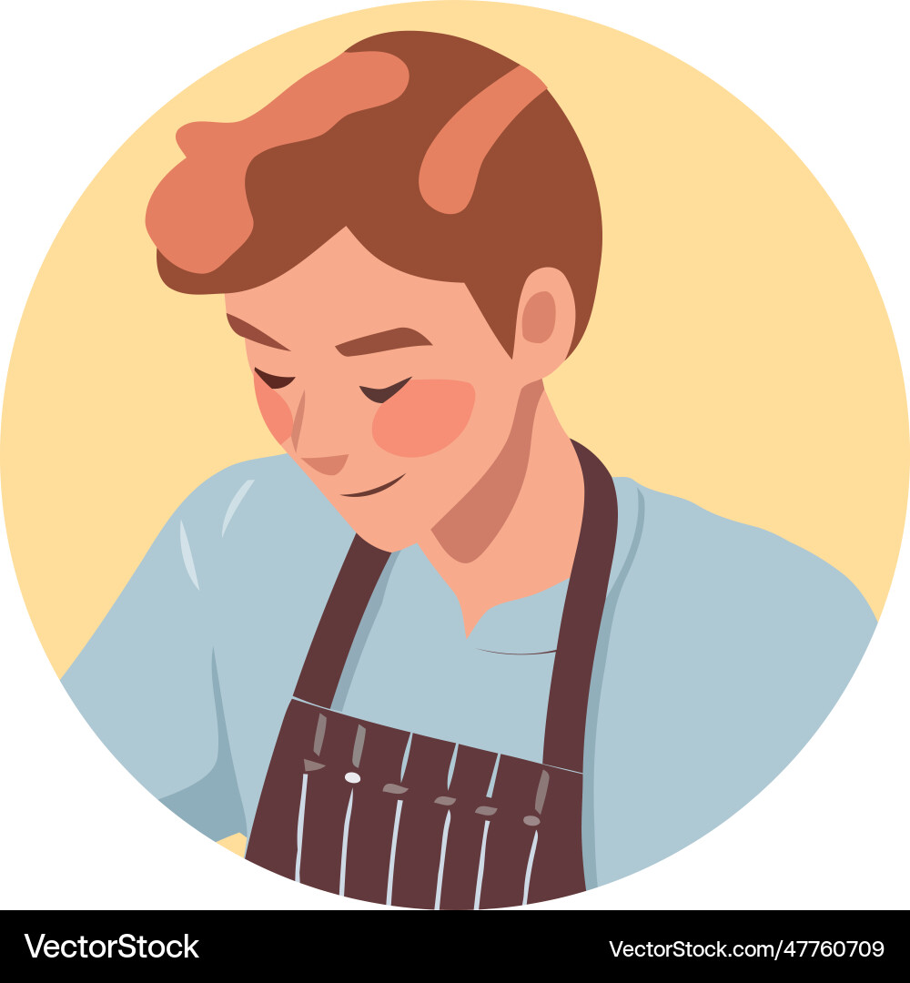 Smiling chef man working cartoon icon Royalty Free Vector