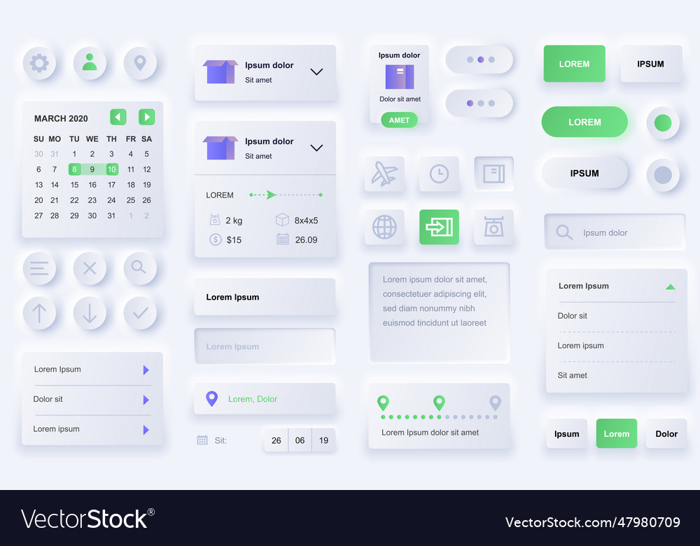 User interface elements for delivery mobile app Vector Image