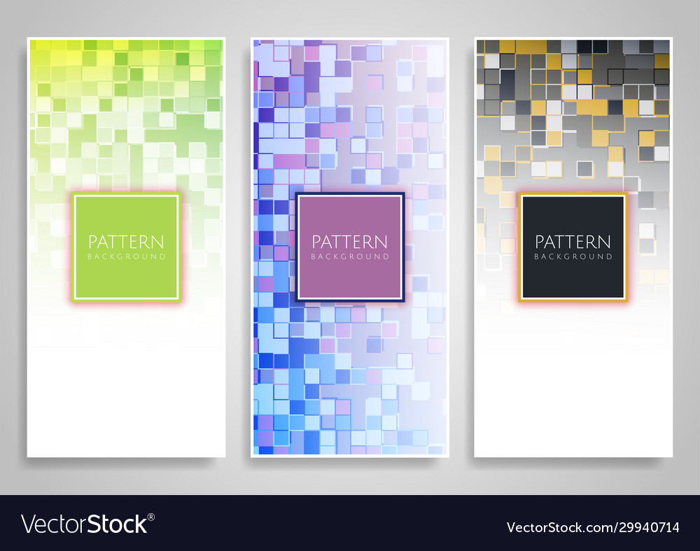 Abstract various colorful header set collection Vector Image