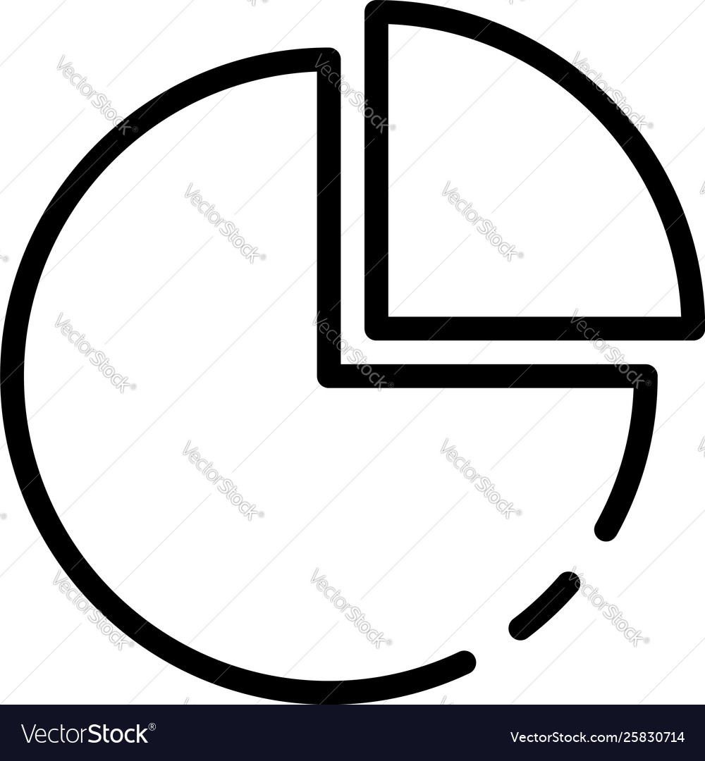 Circle And Quarter Icon Outline Style Royalty Free Vector