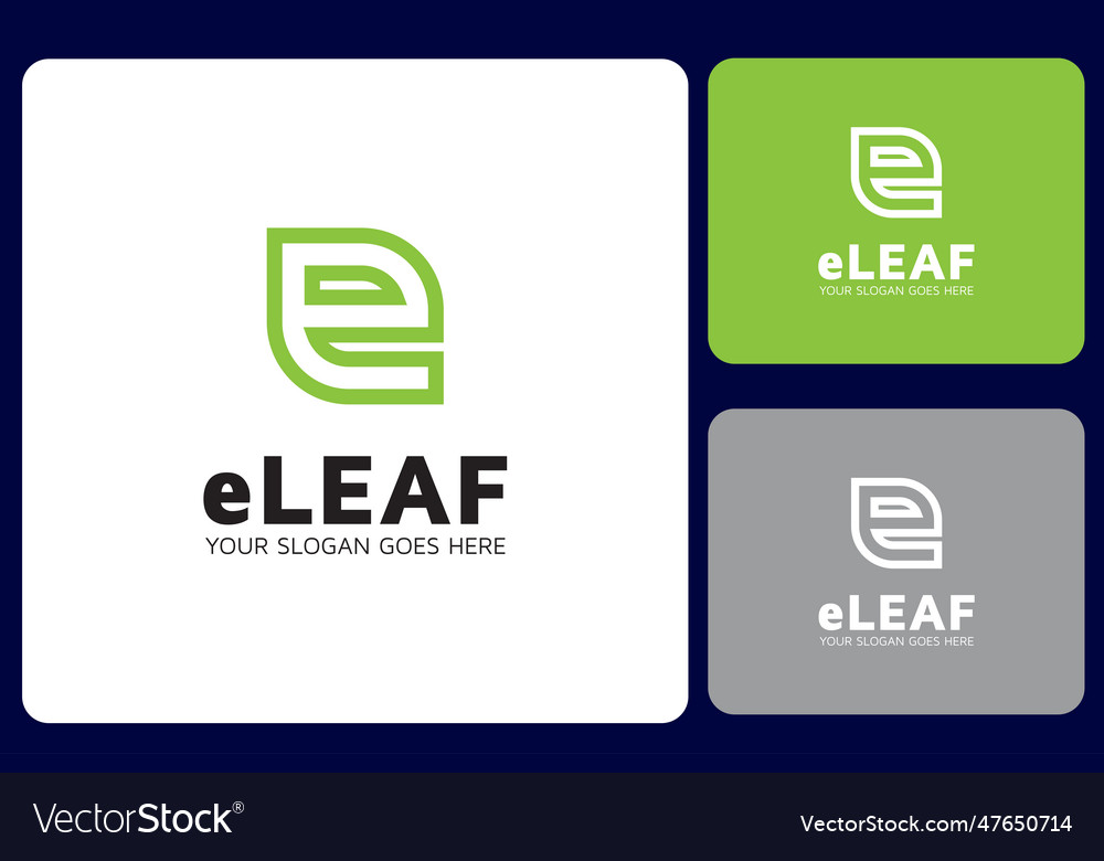 E letter leaf logo design template Royalty Free Vector Image